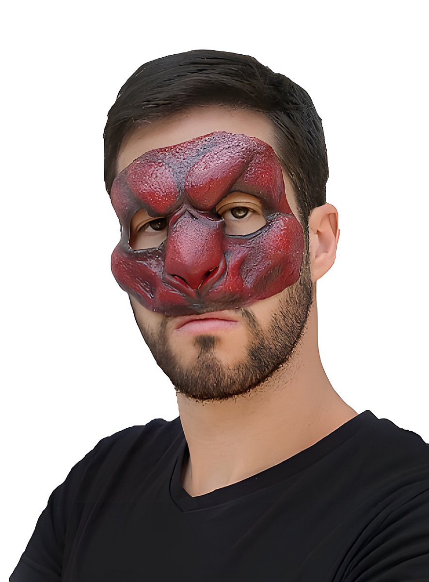 Red Demon Partial Mask to Glue On - maskworld.com