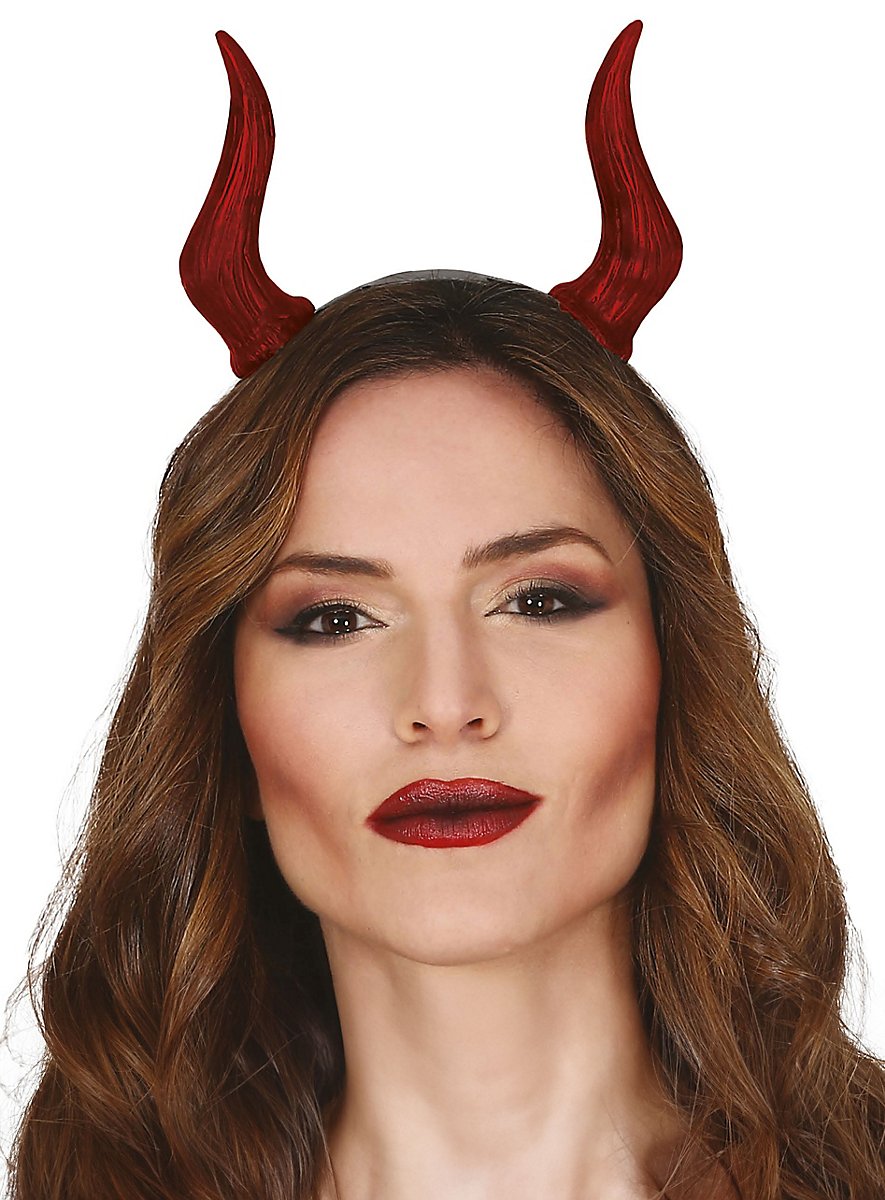 Red Devil Horns Hairband - maskworld.com