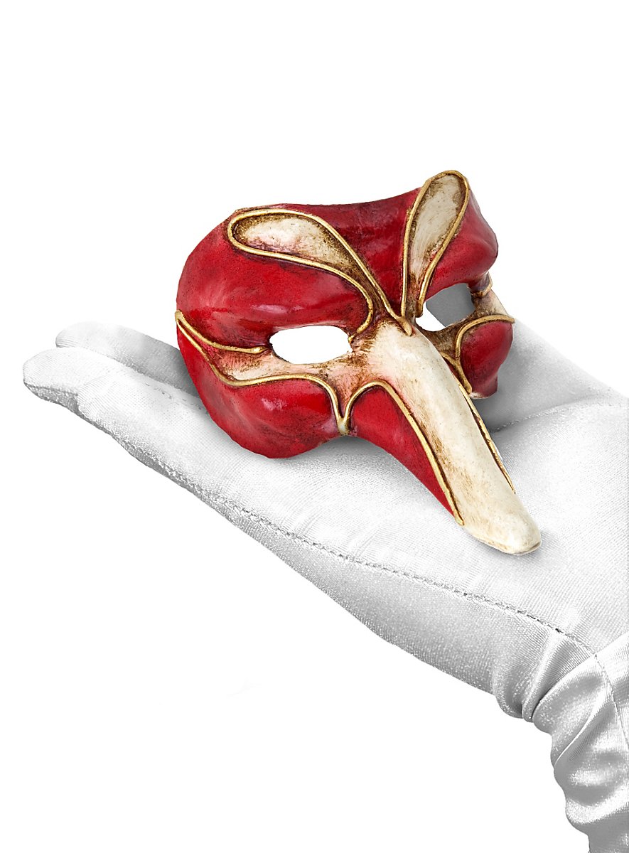 Scaramouche piccolo rosso bianco maschera veneziana in miniatura ...