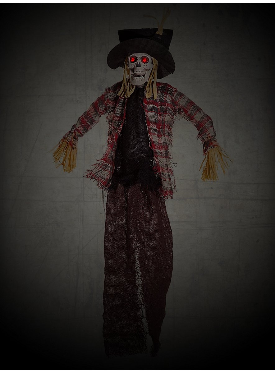 Scarecrow skeleton decoration with light & sound - maskworld.com