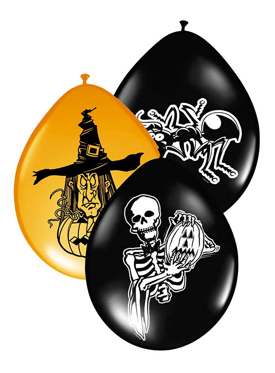 Scary party balloons 8 pieces - maskworld.com