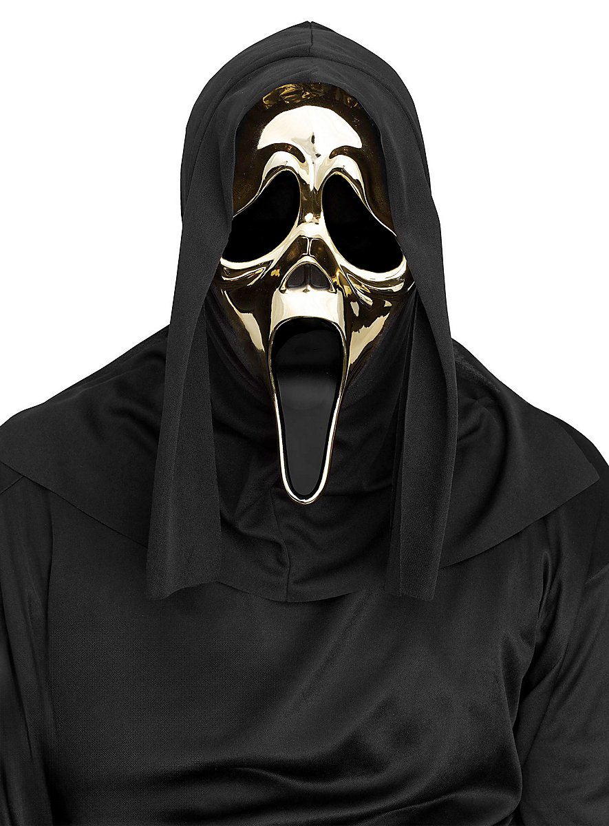 Scream - Ghostface mask gold metallic - maskworld.com