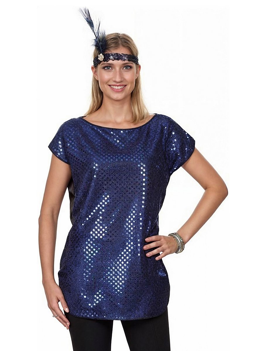 Sequin shirt blue - maskworld.com