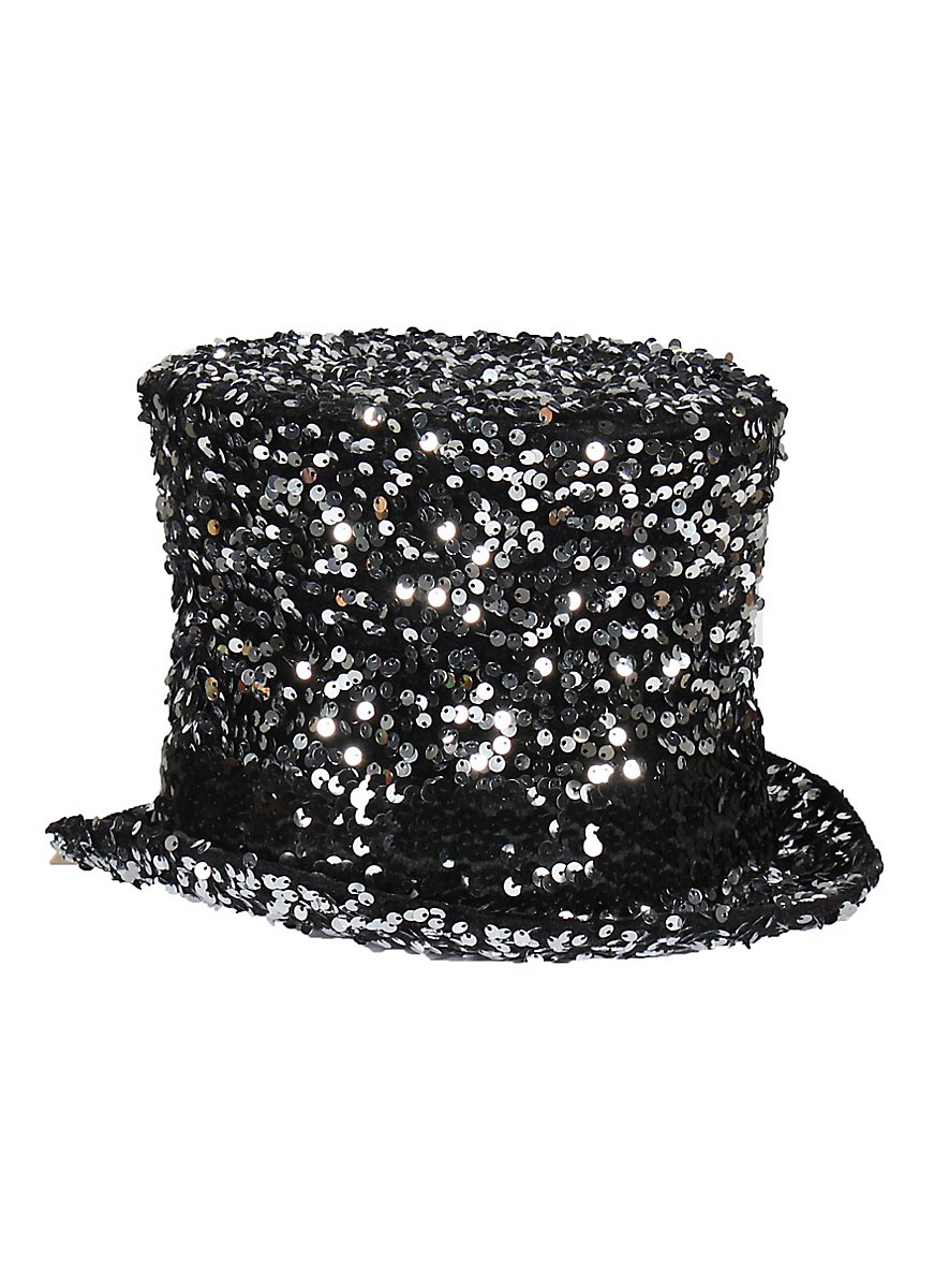 Sequin Top Hat, Black - maskworld.com