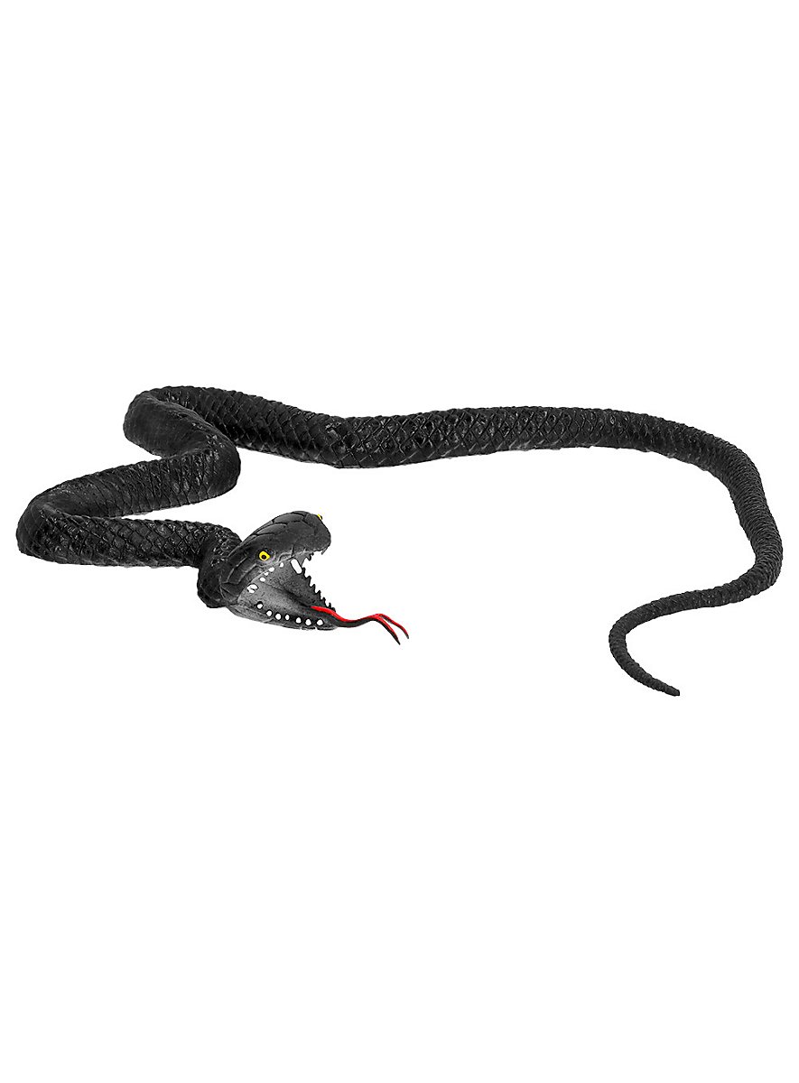 Serpent noir en caoutchouc Décoration d'Halloween - maskworld.com