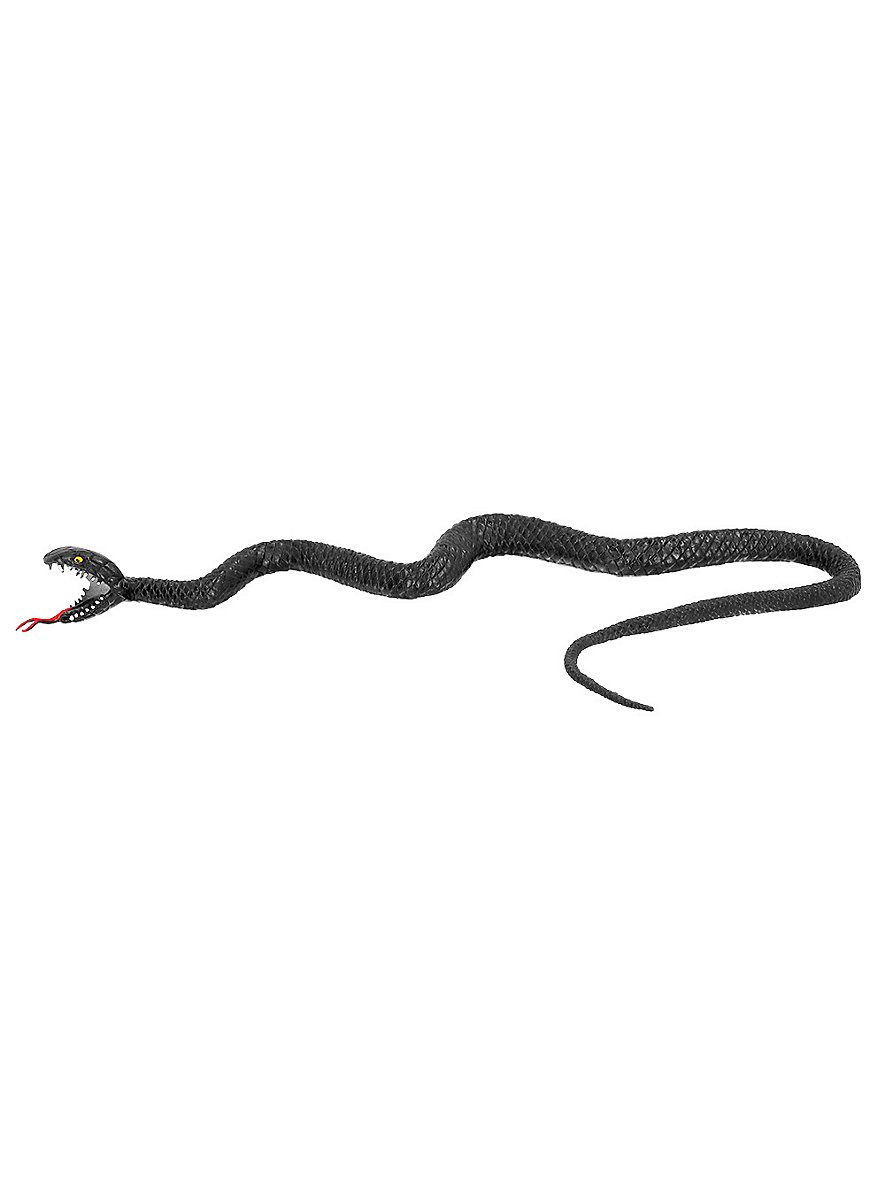 Serpent noir en caoutchouc Décoration d'Halloween - maskworld.com