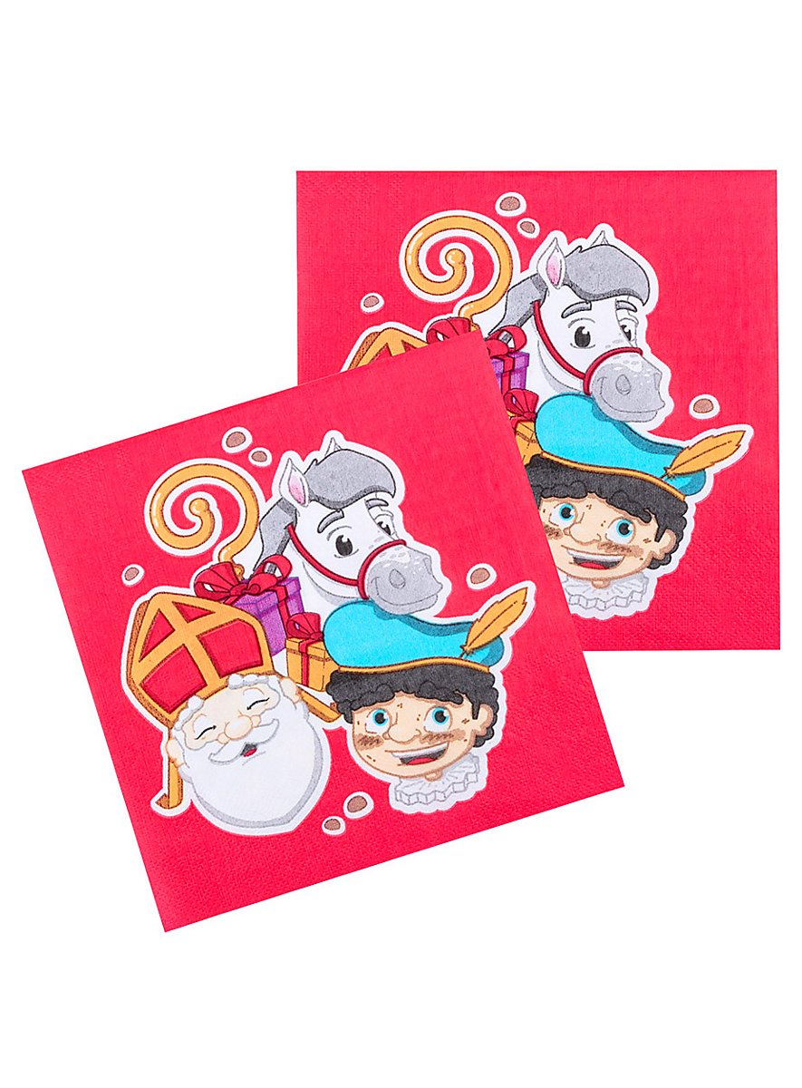 Serviettes de table Saint-Nicolas 12 pièces - maskworld.com