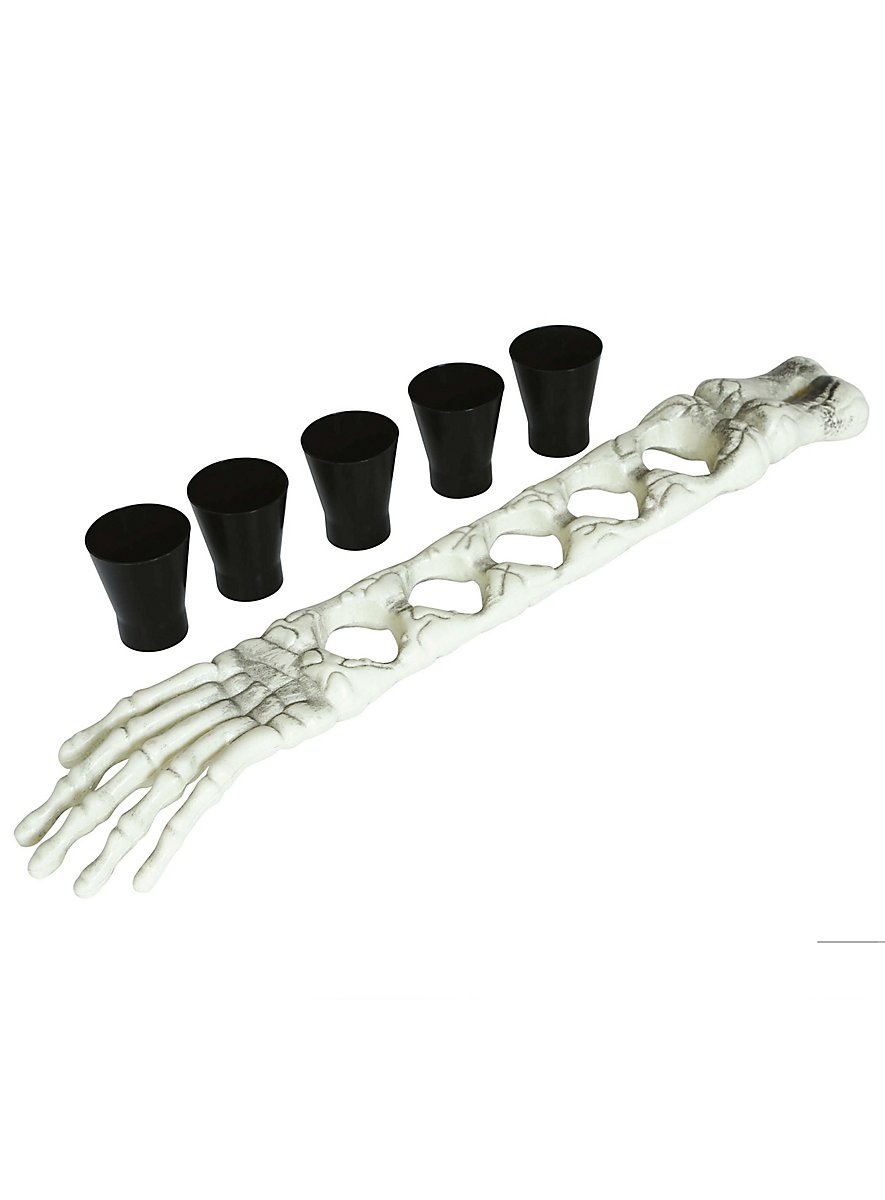 Skelettarm mit 5 Schnapsgläsern - maskworld.com
