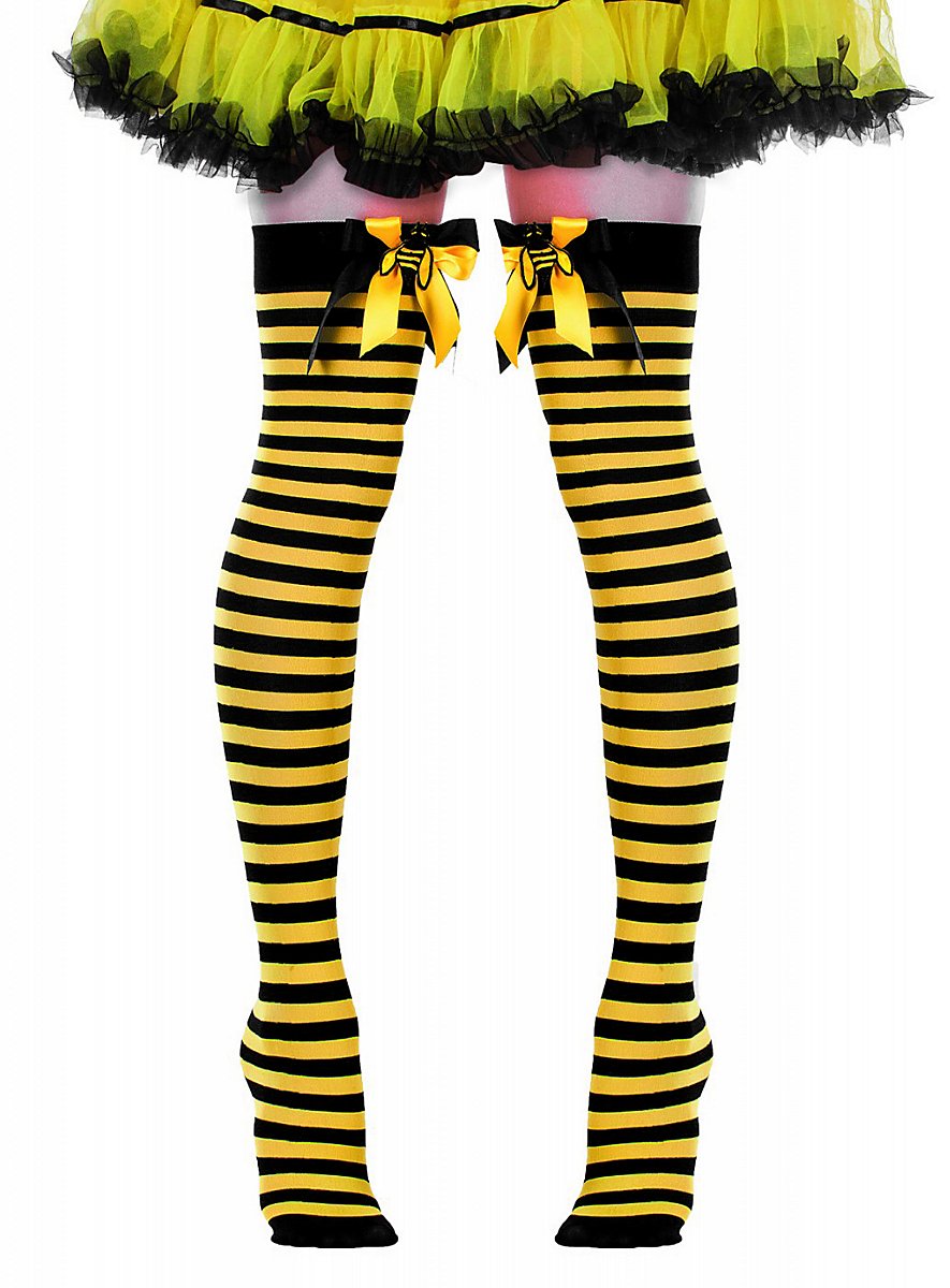 Striped Bee Stockings black-yellow - maskworld.com
