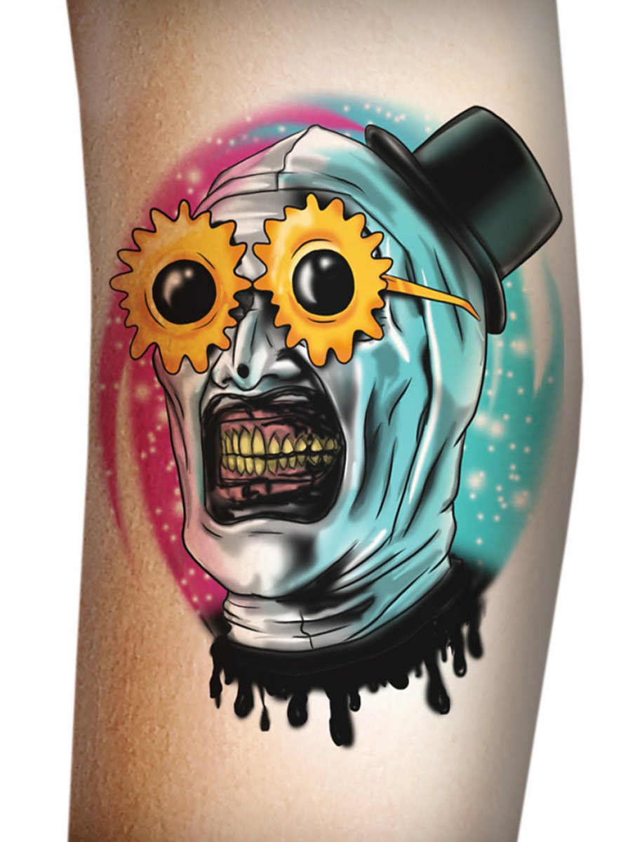 Terrifier - Art With Fun Glasses Adhesive Tattoo - maskworld.com