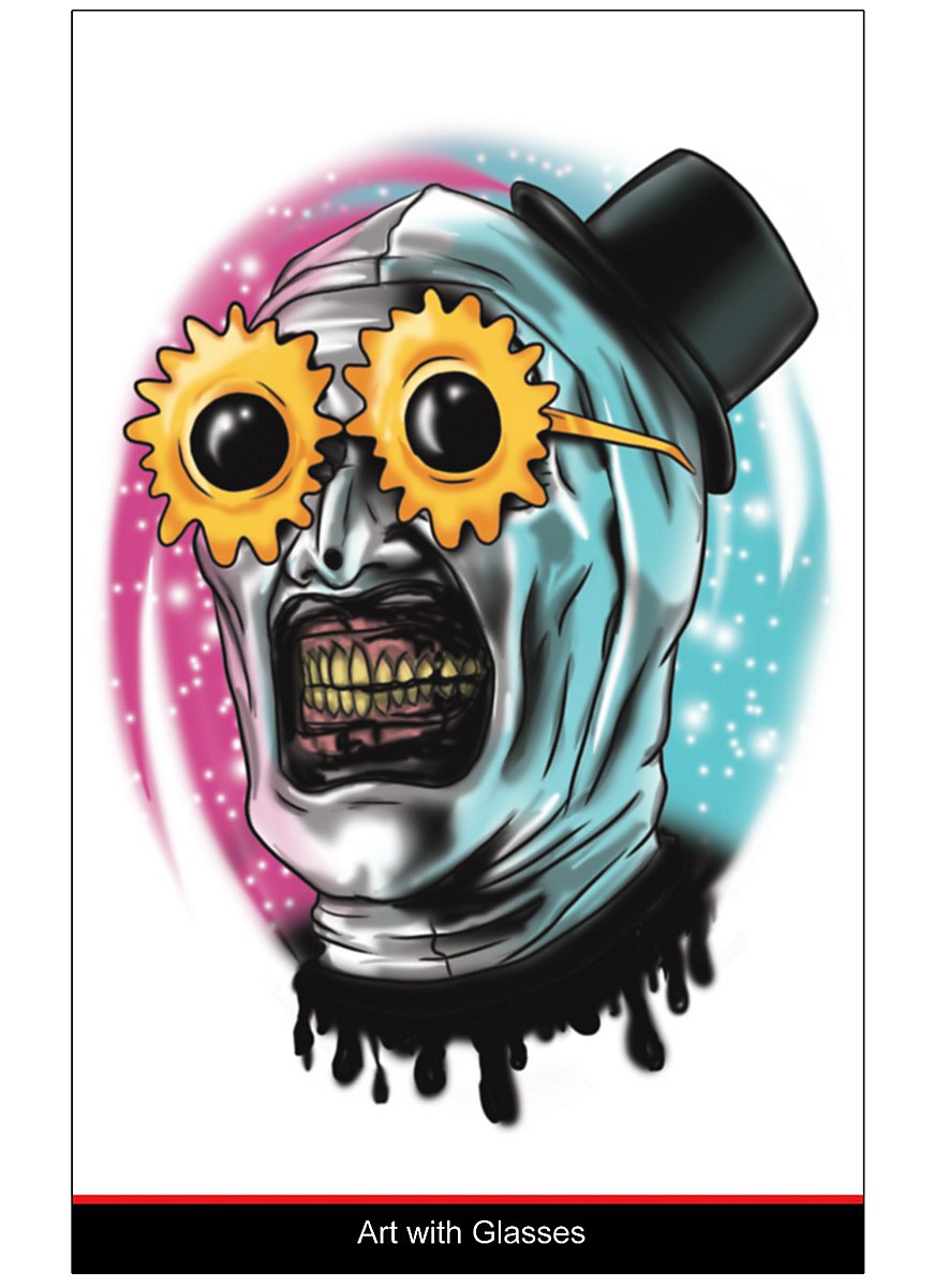 Terrifier - Art With Fun Glasses Adhesive Tattoo - maskworld.com