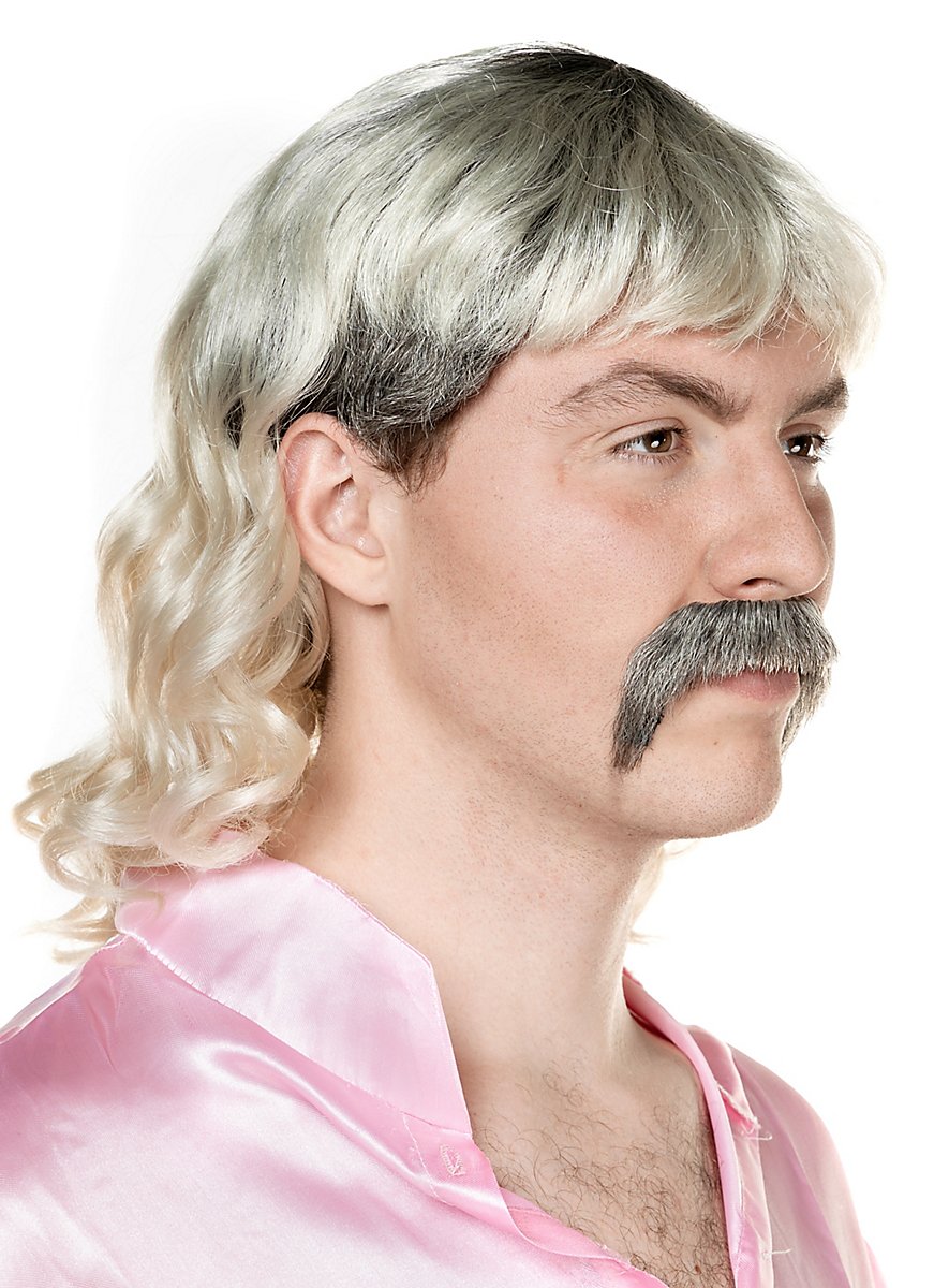 Tiger King Pimp Wig with Moustache - maskworld.com