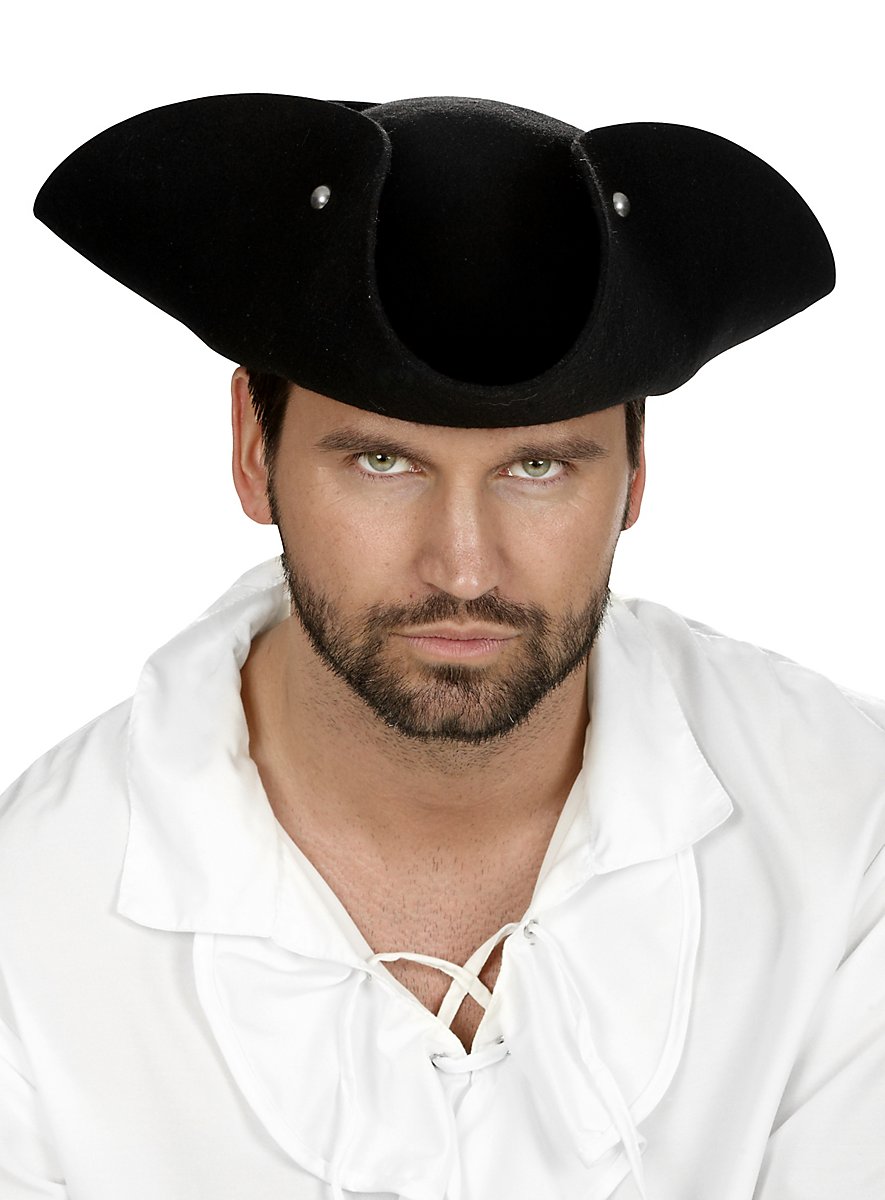 Tricorne noir en feutre de laine - maskworld.com