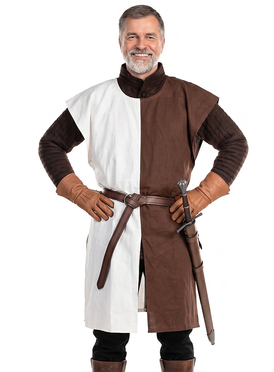 Two-Tone Tabard, white-brown - maskworld.com