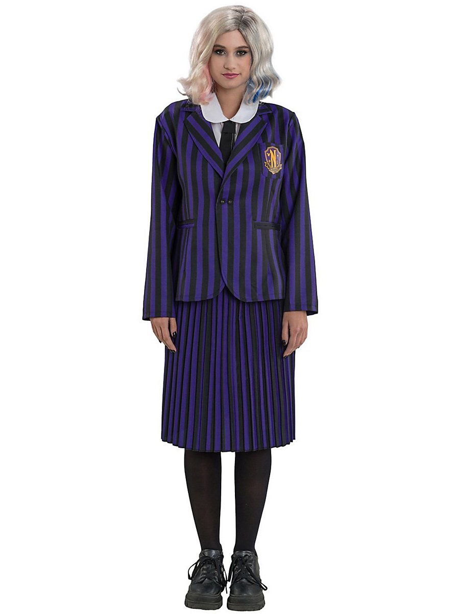 Uniforme scolastica del mercoledì nera e viola per le donne - maskworld.com