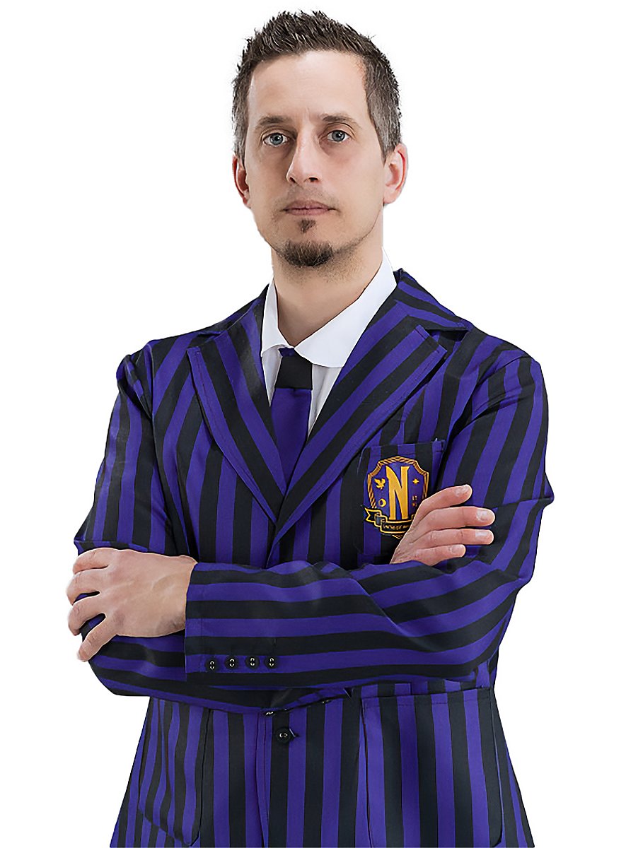 Uniforme scolastica del mercoledì nera e viola per uomo - maskworld.com