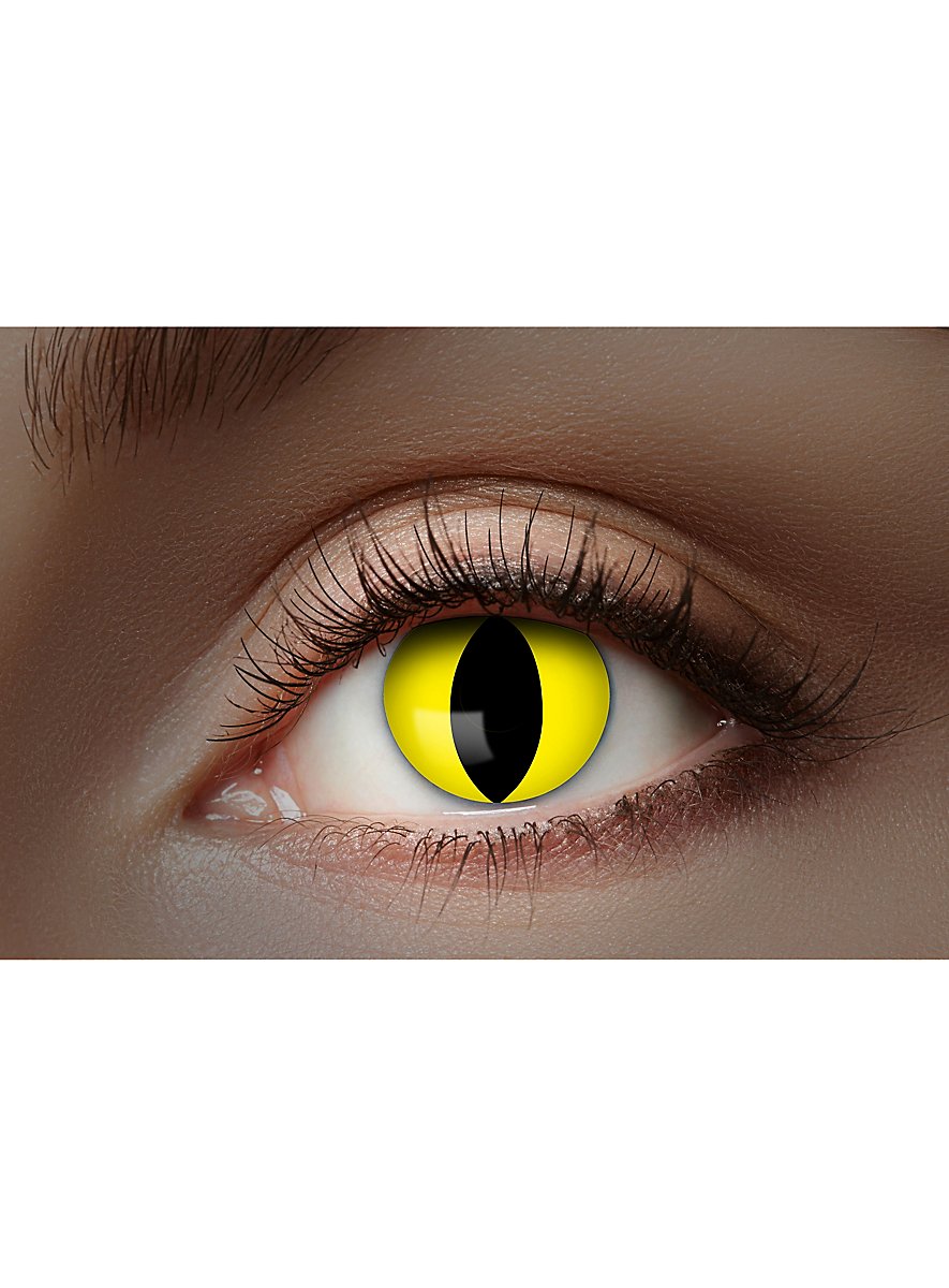 Uv Yellow Cat Eye Contact Lenses - maskworld.com