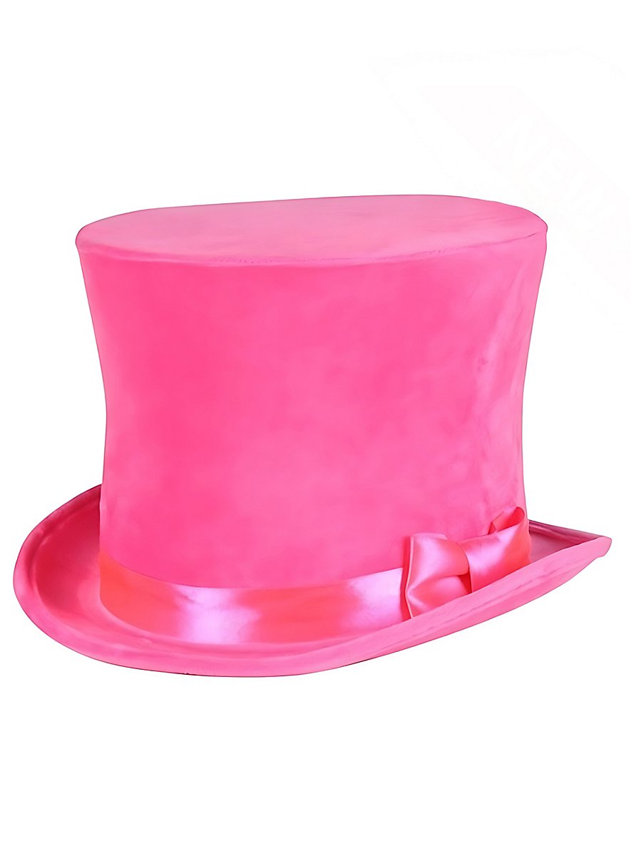 Velvet Top Hat in Neon Pink - maskworld.com