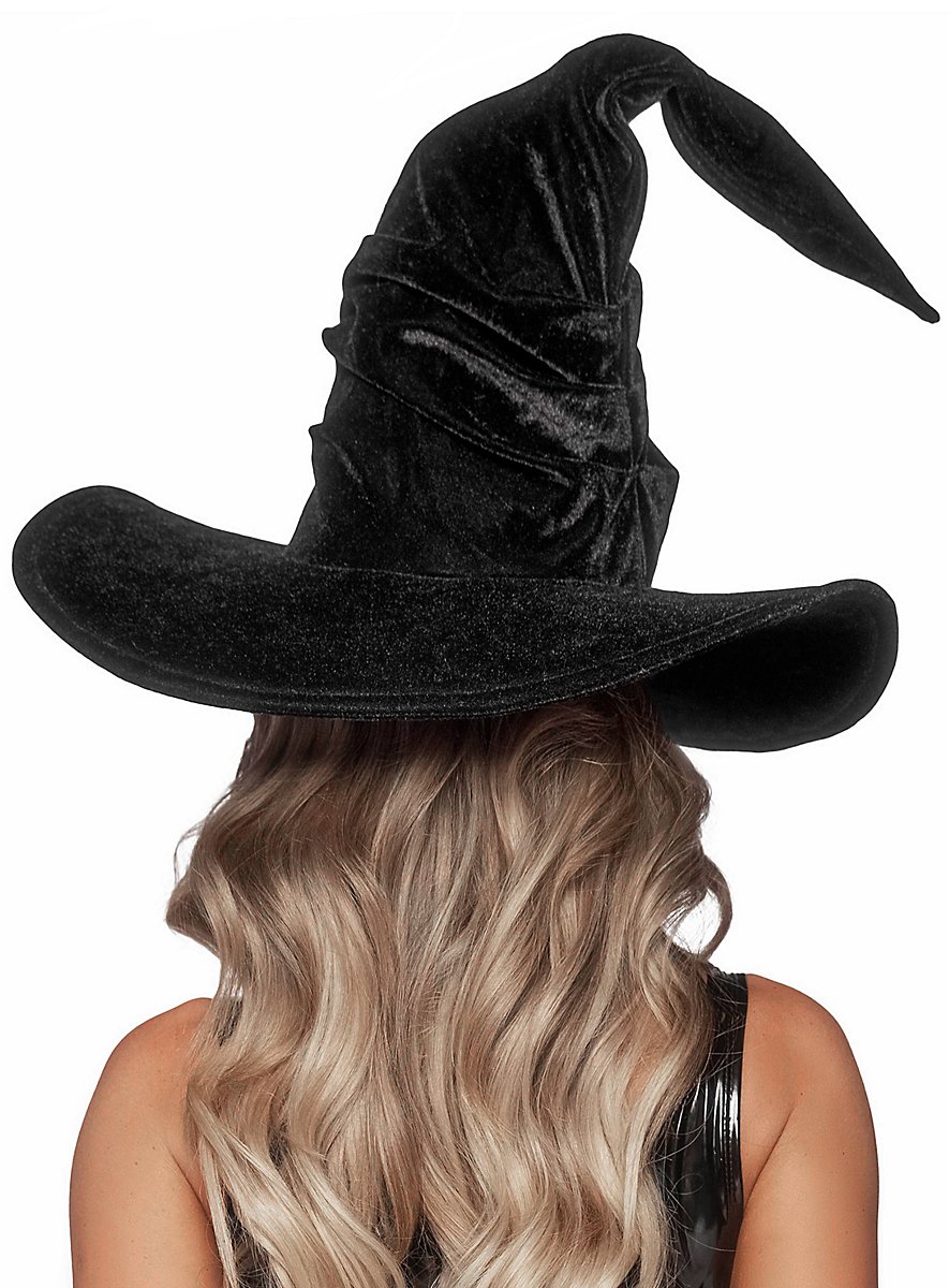 Velvet witch hat black - maskworld.com