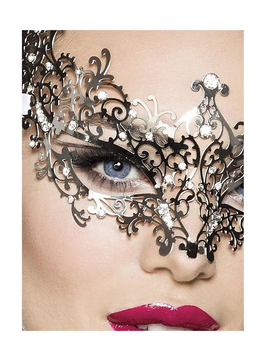Venetian metal mask Farfalla argento - maskworld.com