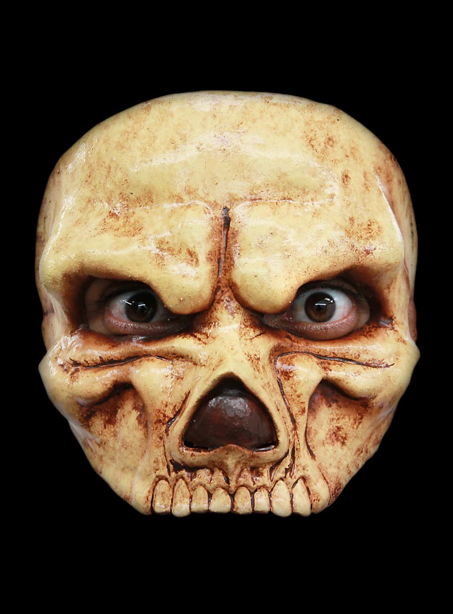 Vergeelde Schedel Halfmasker Van Latex - maskworld.com