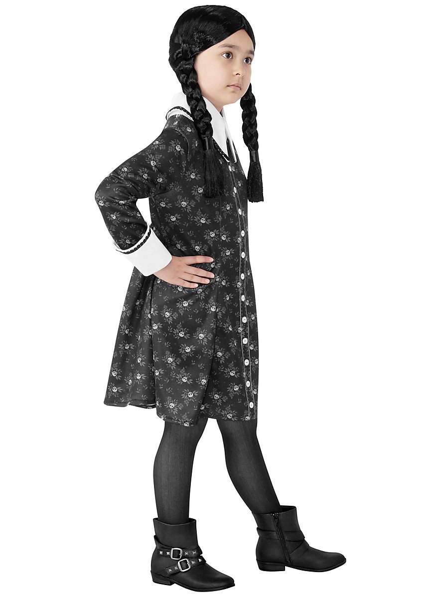 Wednesday Addams skull dress for kids - maskworld.com