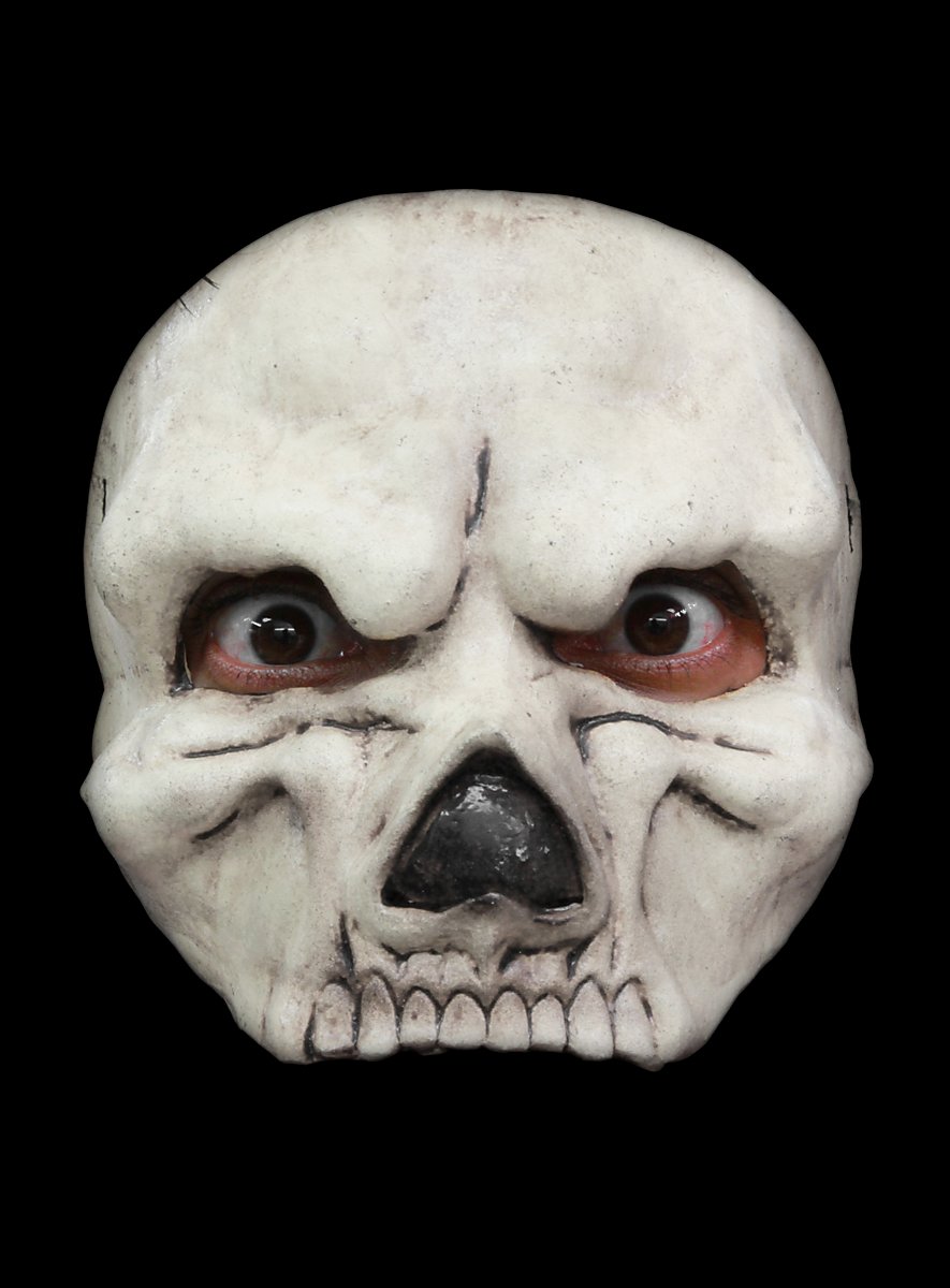 Witte Schedel Halfmasker Van Latex - maskworld.com