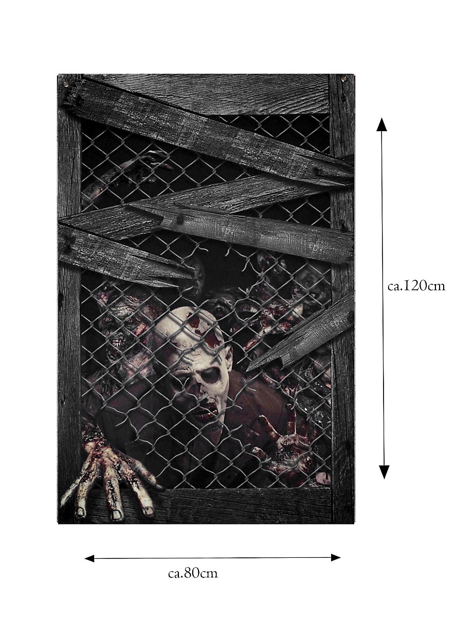 Zombie Invasion Halloween Window Decoration - maskworld.com