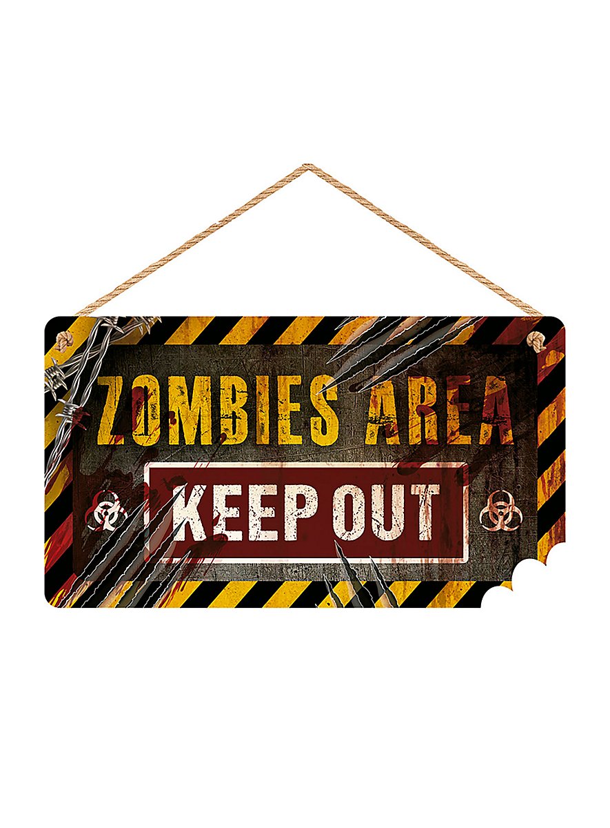 "Zombies Area" Decorative Wooden Sign - maskworld.com