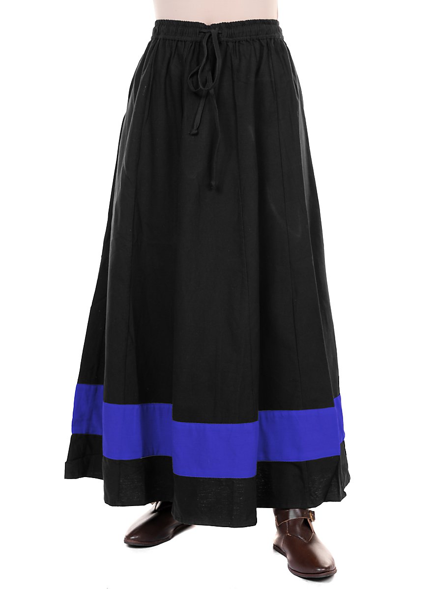 Zwarte heksenrok met blauwe rand - maskworld.com