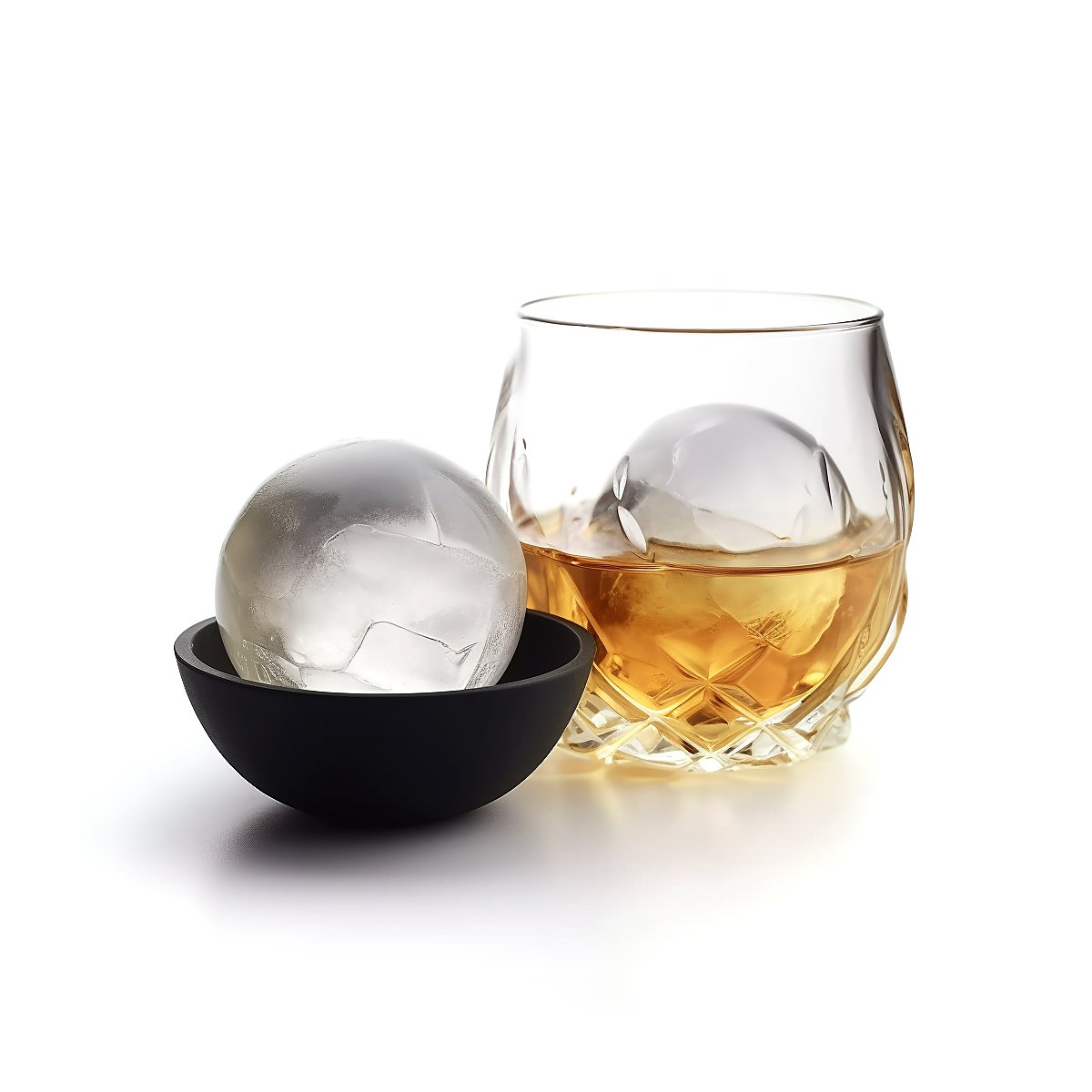 Ball ice cube silicone mould for ice cubes and for baking 4-grid ...