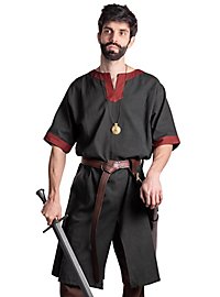 Viking Short-Sleeved Tunic with black-red Trim - maskworld.com